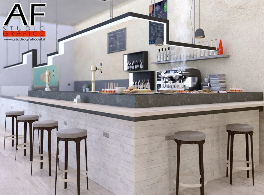 Rendering Bar ristorante – Studio Grafico Af